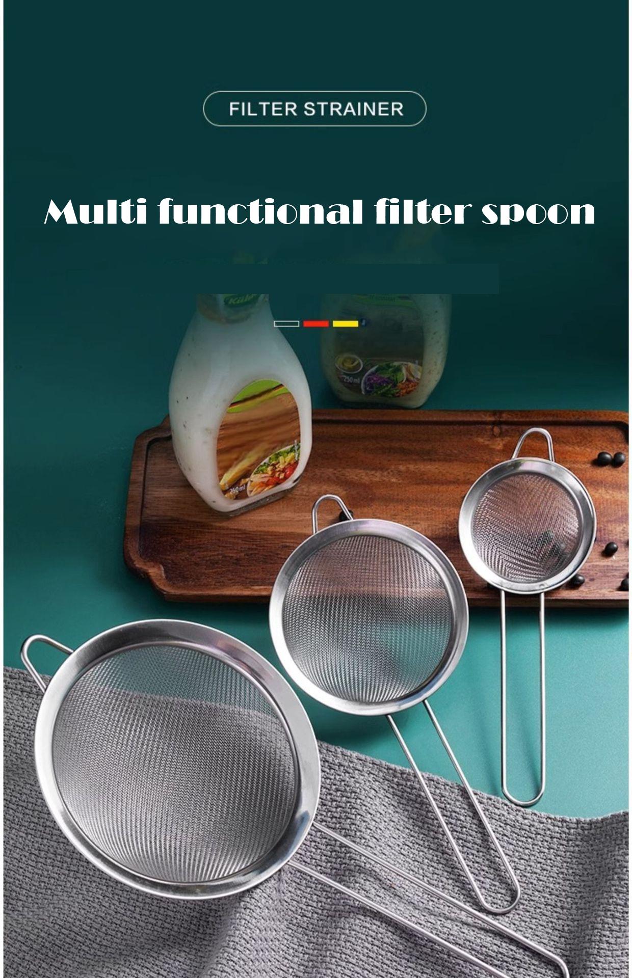Stainless Steel Mesh Strainer Wire Colander Strainer Flour Sifter ...