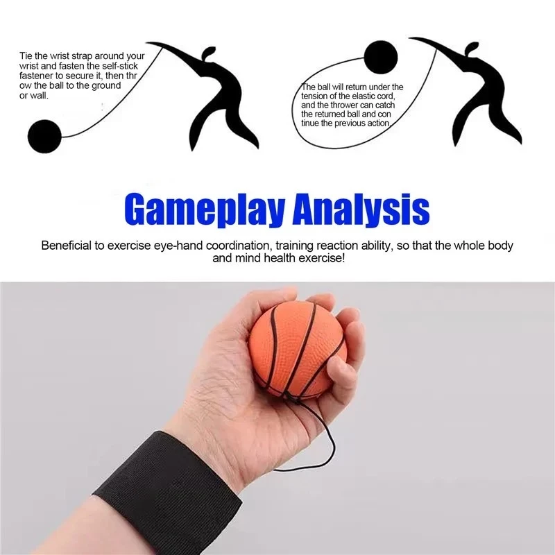 Jump Ball High Bouncing Ball Hand Ball Game Exercise Wrist Return Rubber Ball Fun Leisure Kids ...