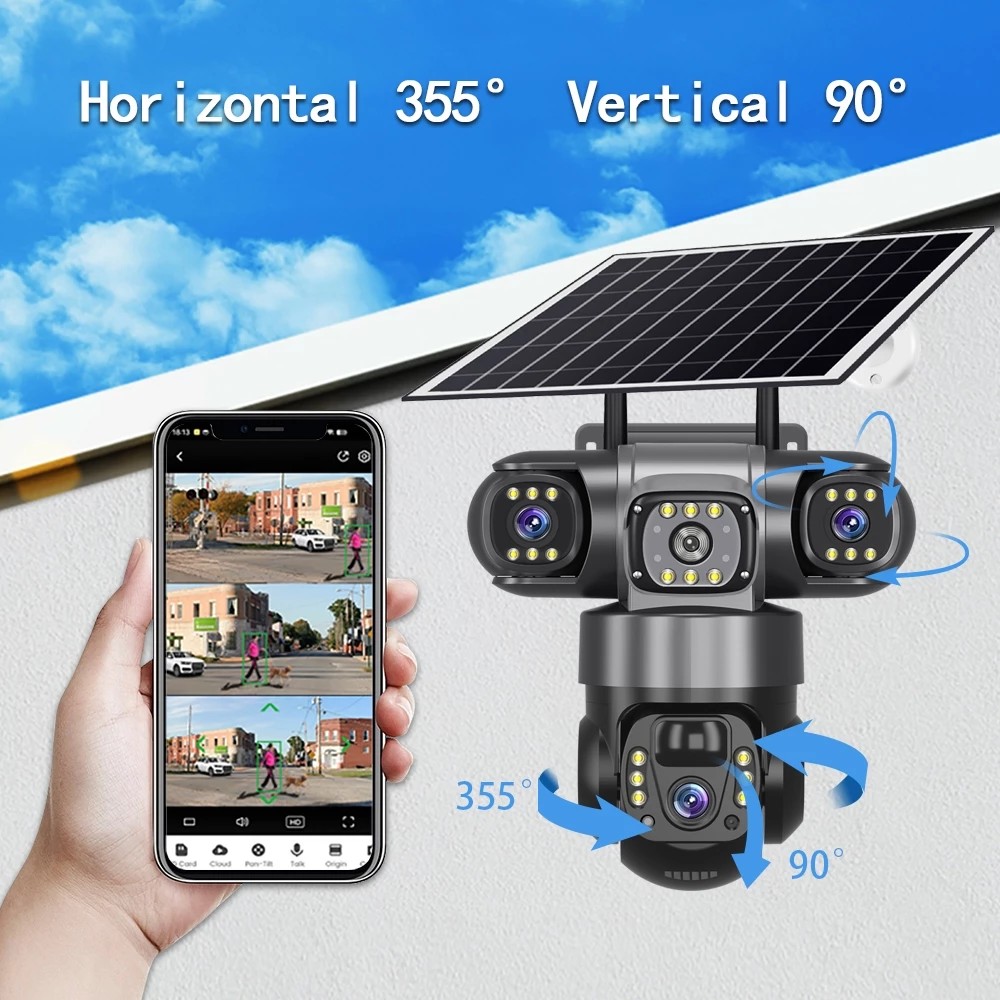 BUY 1 TAKE 1 5K HD XIAOMI Solar CCTV Camera Outdoor With WiFi 3 Lens ...