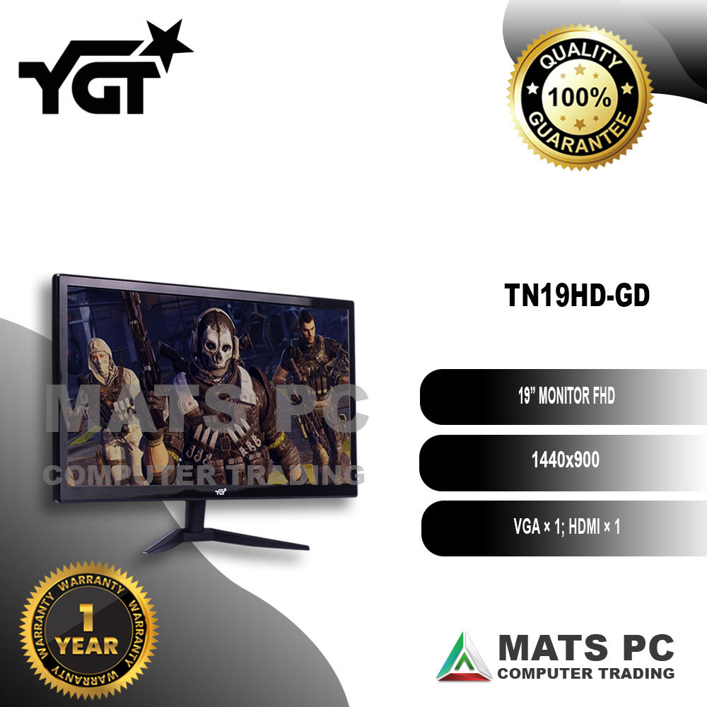 YGT SLIM FHD 27 inch Monitor Desktop Game Display With AC Power Card ...