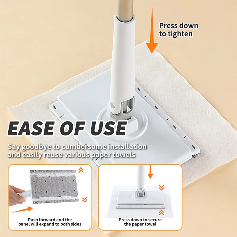 Automatic small mop Face Towel Flat Mop Hands Free Automatic Dust ...