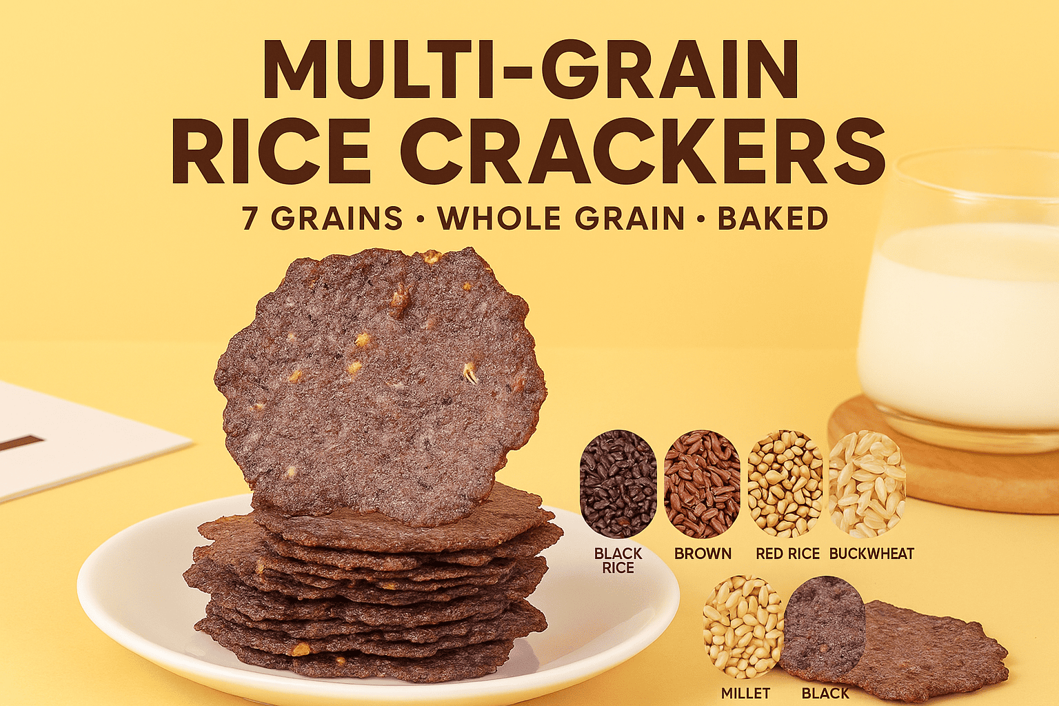 Healthy Multigrain Rice Crackers – Baked, High Fiber, Low Calorie Snack ...
