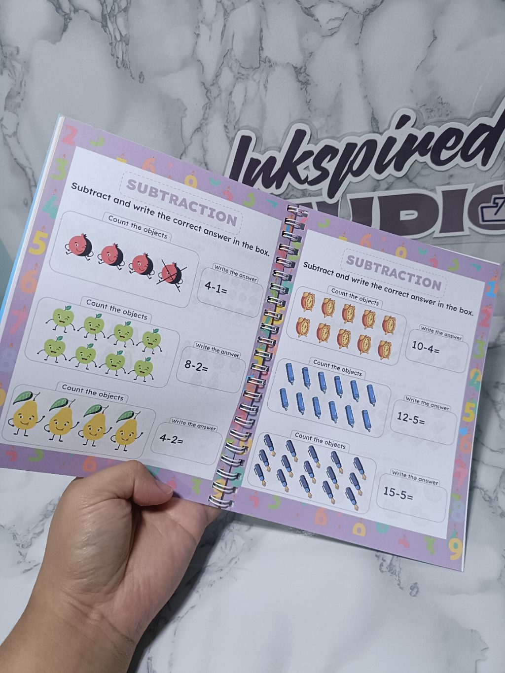 Kindergarten / Preschool Math Workbook (tracing number, counting ...