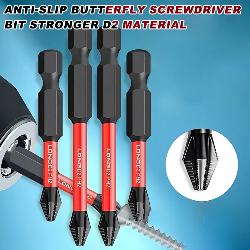 5 PCS PH2 Anti-Slip Screwdriver Bit Set High Magnetic Screwdriver ...