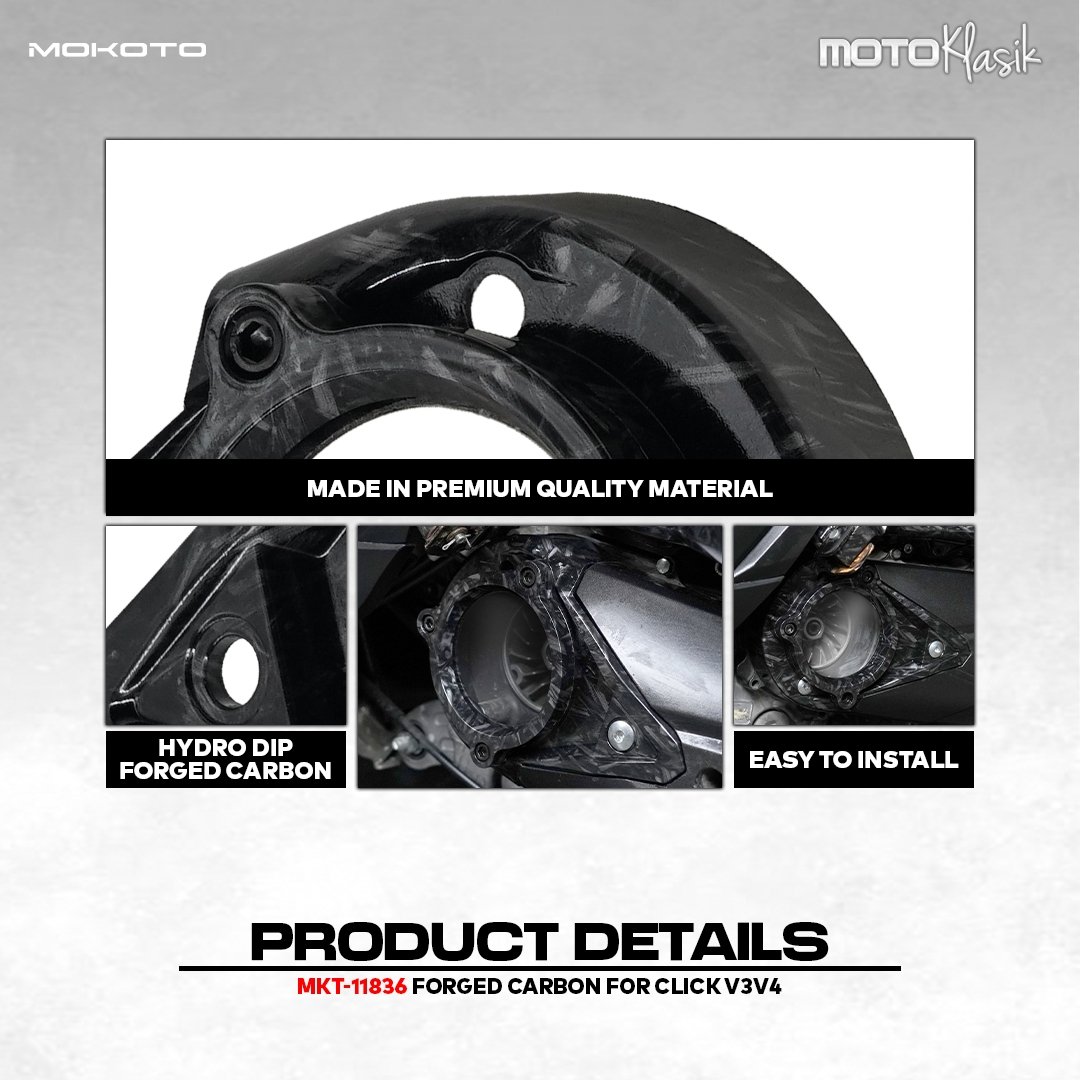 MOKOTO HONDA CLICK V2/V3/V4 PULLEY COVER AND EMBLEM ONLY WITH ...
