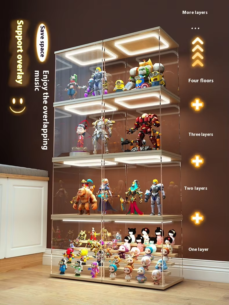 Acrylic HD Backlit Storage Cabinet Holder for Pop Mart Zimomo Large ...