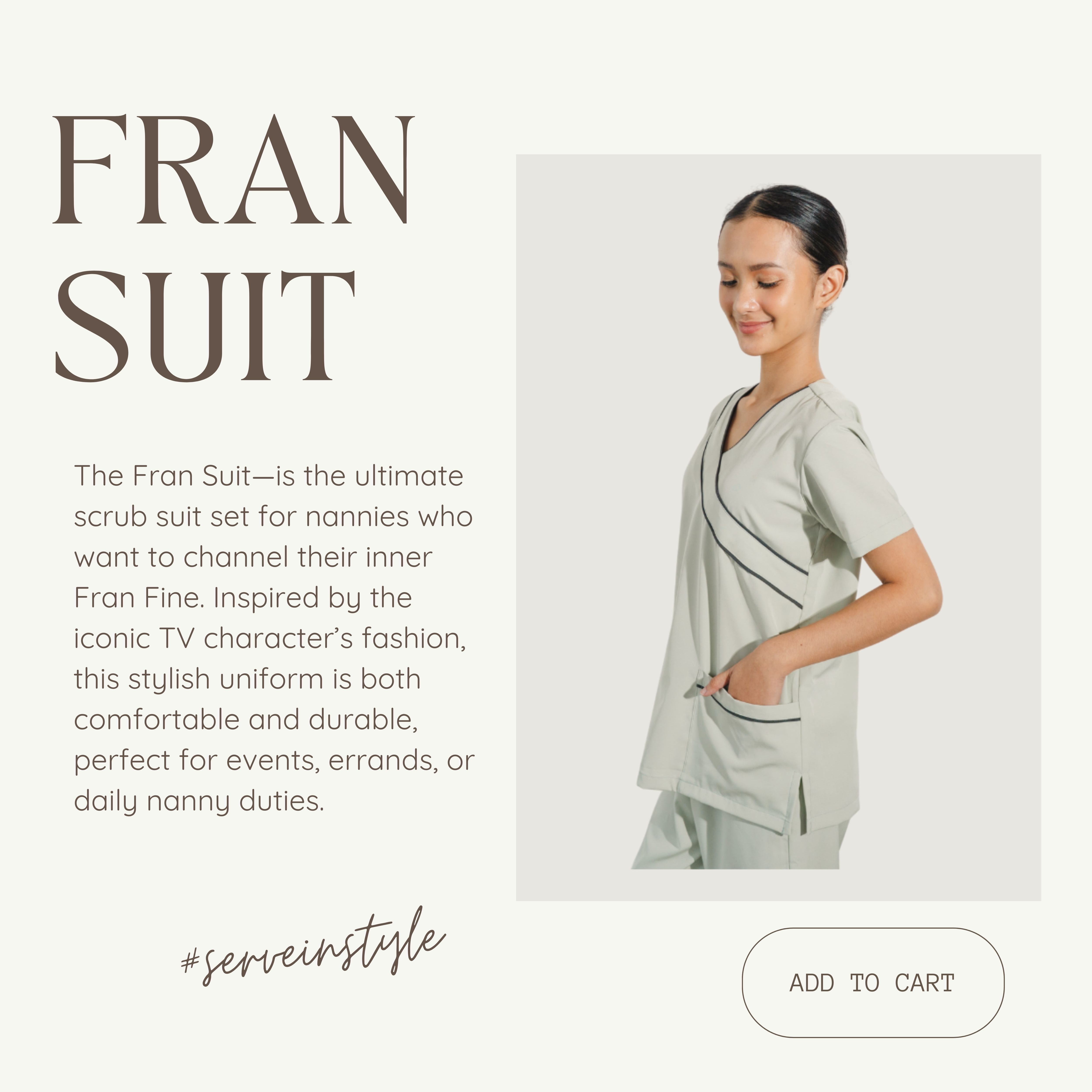 NN Premium Scrub Suit- Fran Suit in Lava Grey/Light Grey Cotton for ...