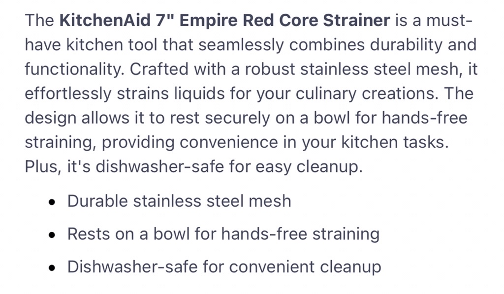 Kitchenaid Empire Red Core Strainer | Shopee Philippines