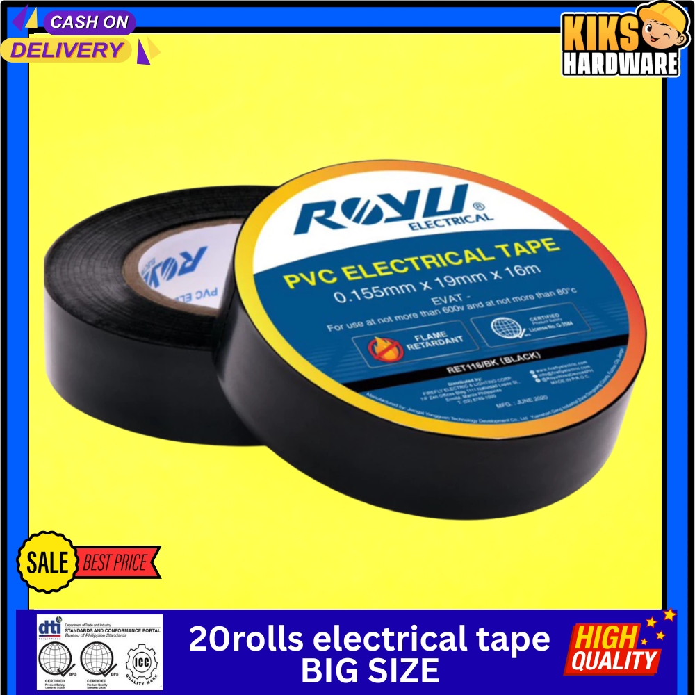 Electrical Tape BIG Size 16meters [10rolls,20rolls,30rolls] Glass Mesh ...