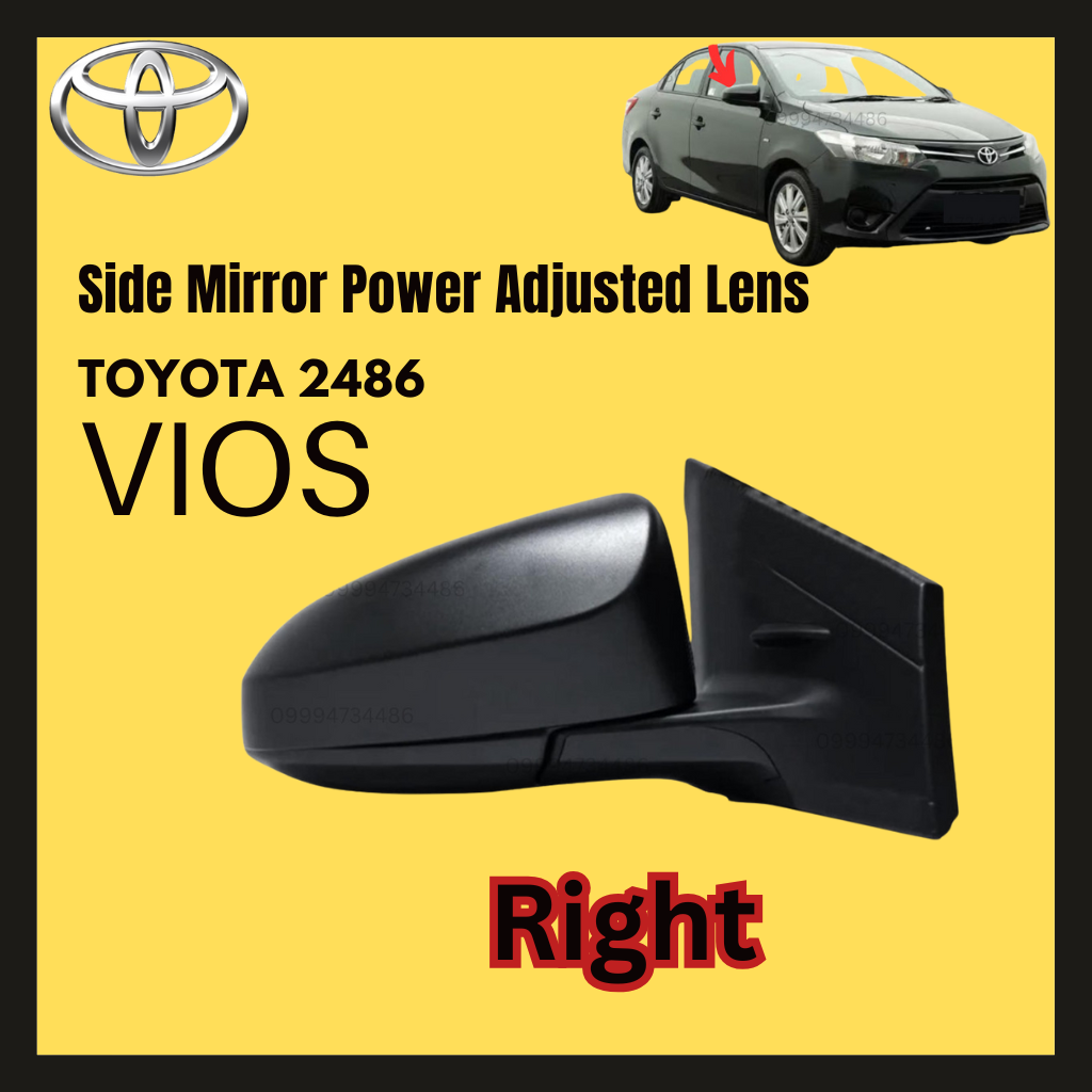 Toyota Vios Side Mirror Glass 2013–2023 (Gen 3 & 4) HSJ-018 Power ...