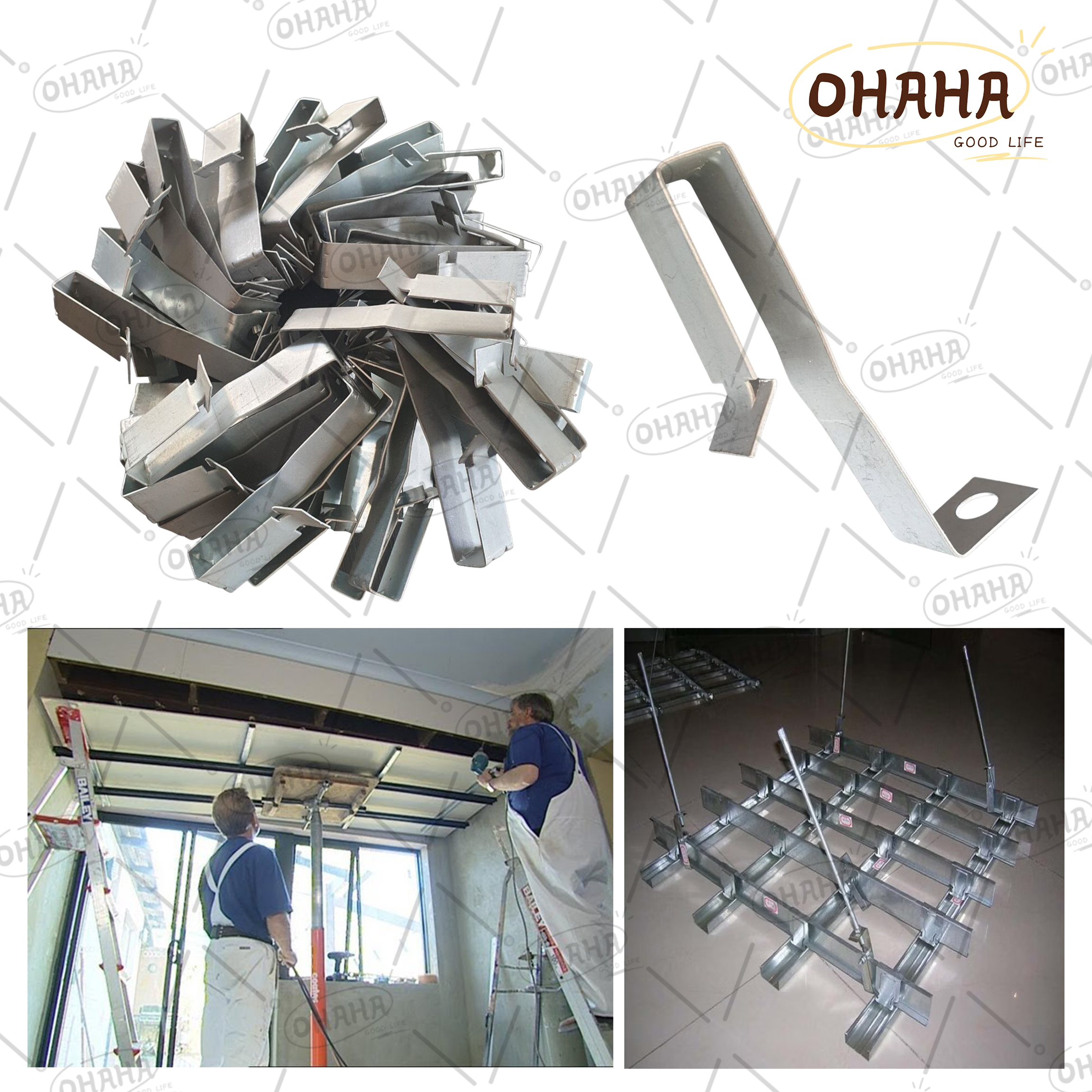 OHAHA HANGER BRACKET FOR CEILING J TYPE HANGER HOOK J CLIP (50PCS ...