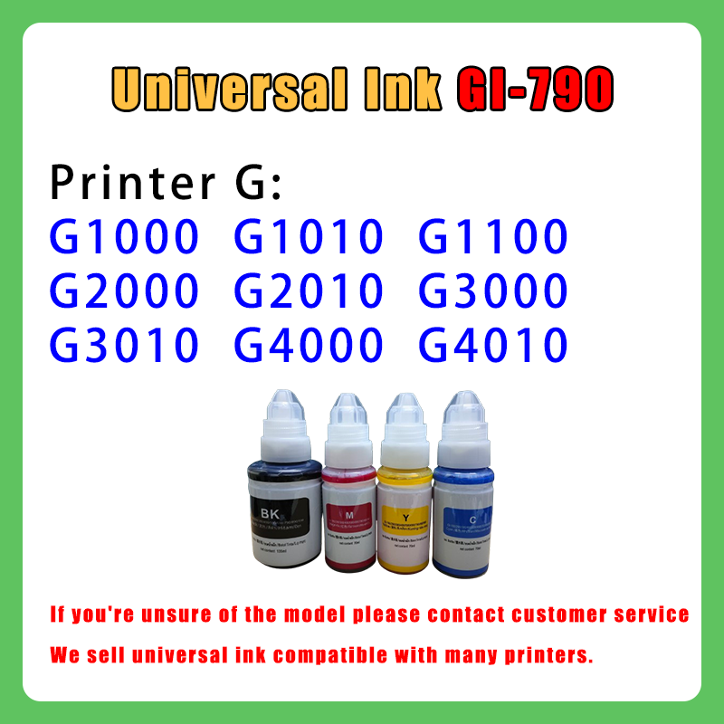Local Ship Ink GI790 Refill For CANON Printer BKMYC G1000 G2000 G3000 ...