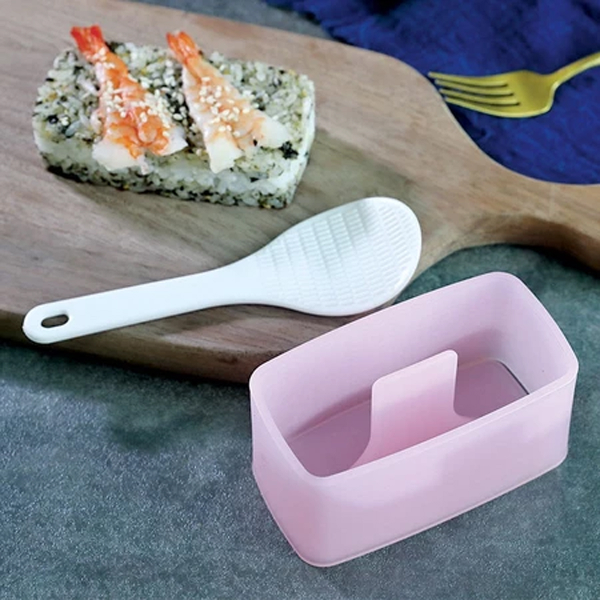 Rice Mould Musubi Molder Maker Rectangular Layer Mold Box Scoop Onigiri ...