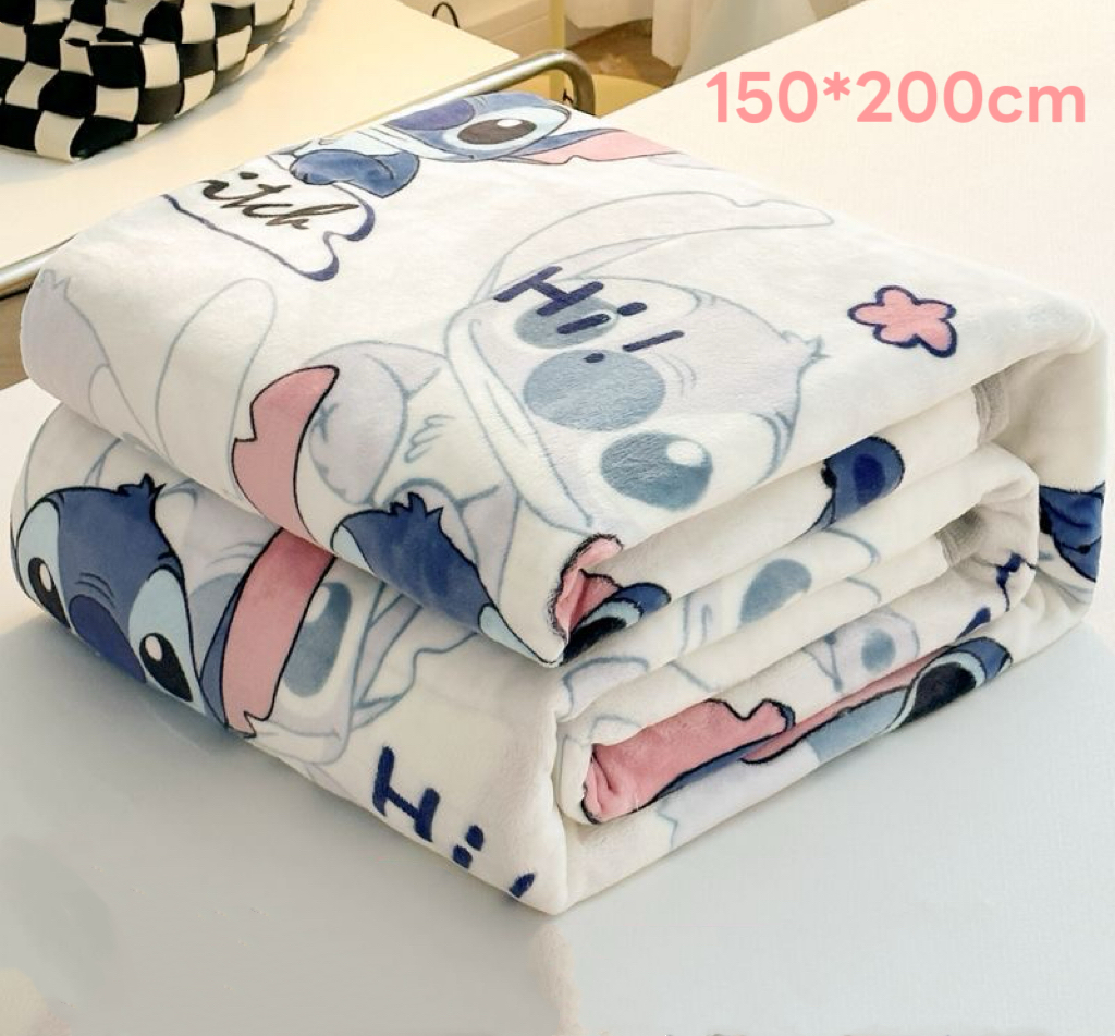 DOUBLE SIZE SOFT Flat Weave Winnie the Pooh&Stitch&Coco 150x200cm Cozy ...