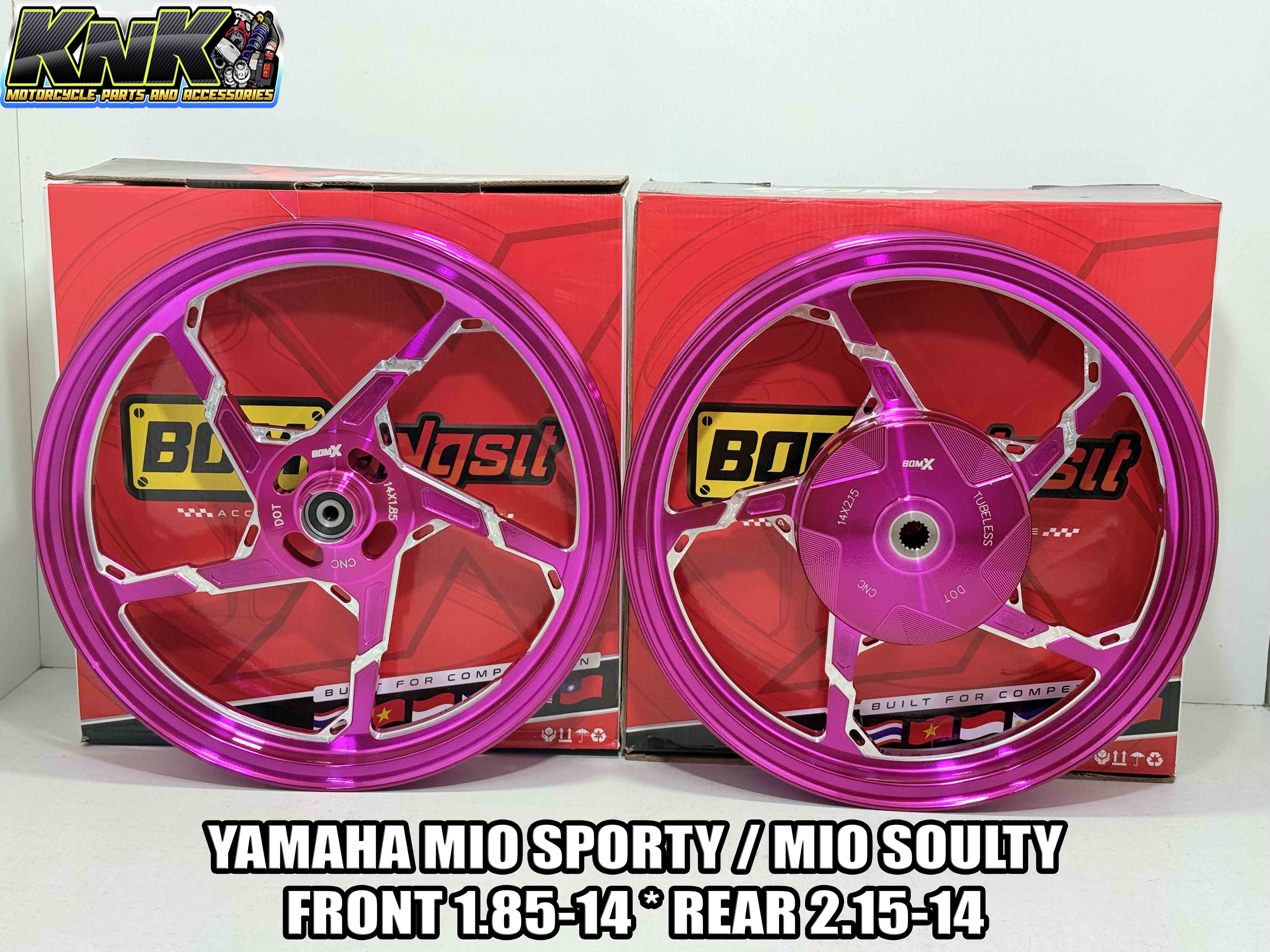 BOM X CNC MAGS SABER 14s 5 SPOKES FOR YAMAHA MIO SPORTY / MIO SOULTY ...