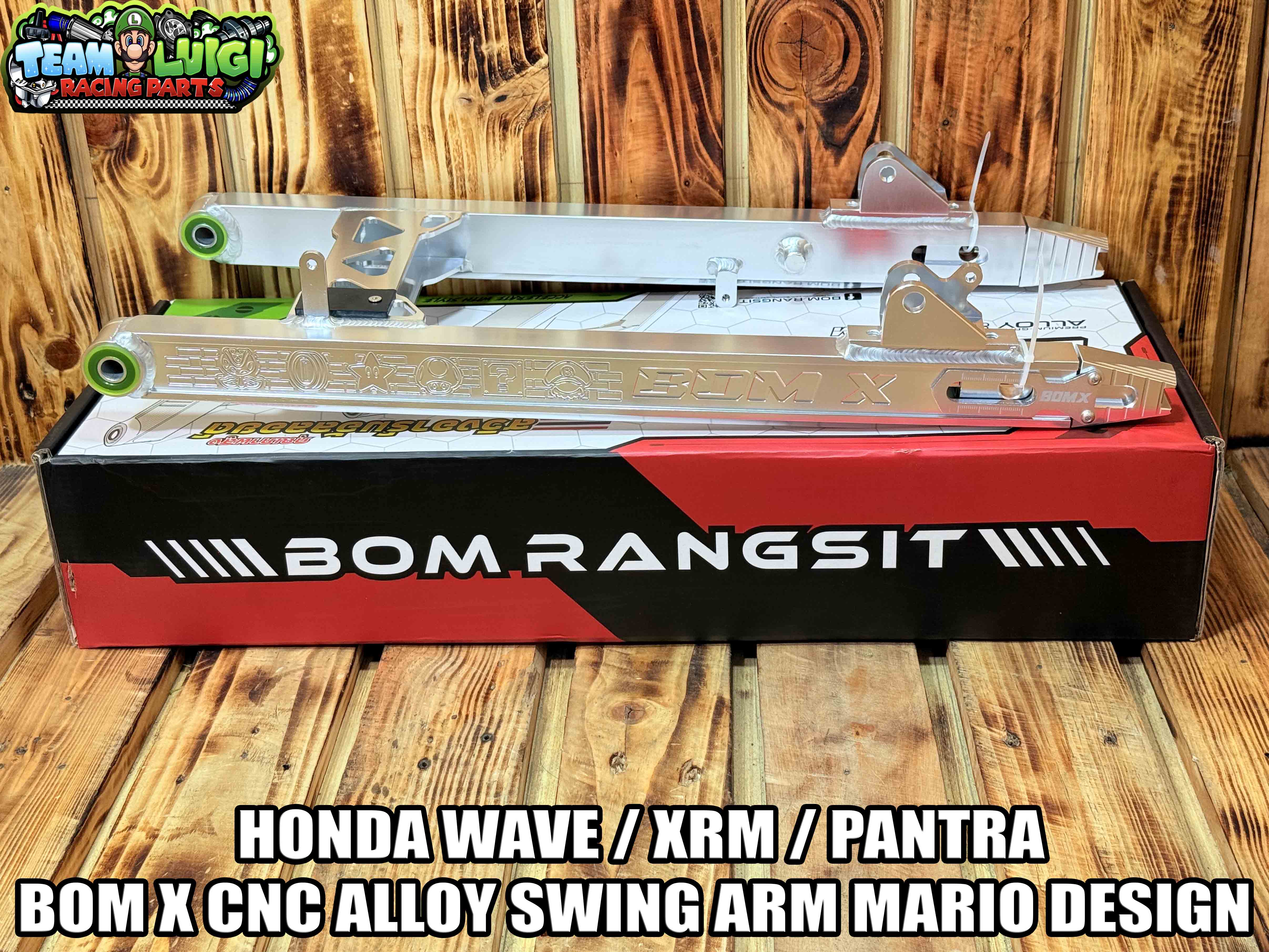 BOM RANGSIT HONDA WAVE, XRM, PANTRA CNC ALLOY SWING ARM MARIO DESIGN ...