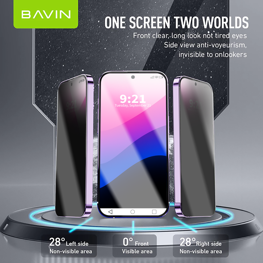 BAVIN Q11 One Click Screen Protector Privacy Tempered Glass for iP X/XS ...