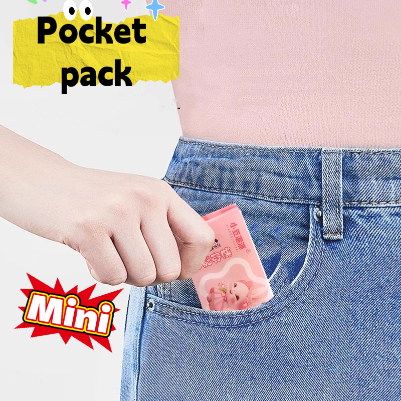 8pcs/pack Mini Pocket Pack Wipes Tissue Kids School Portable Mouth ...