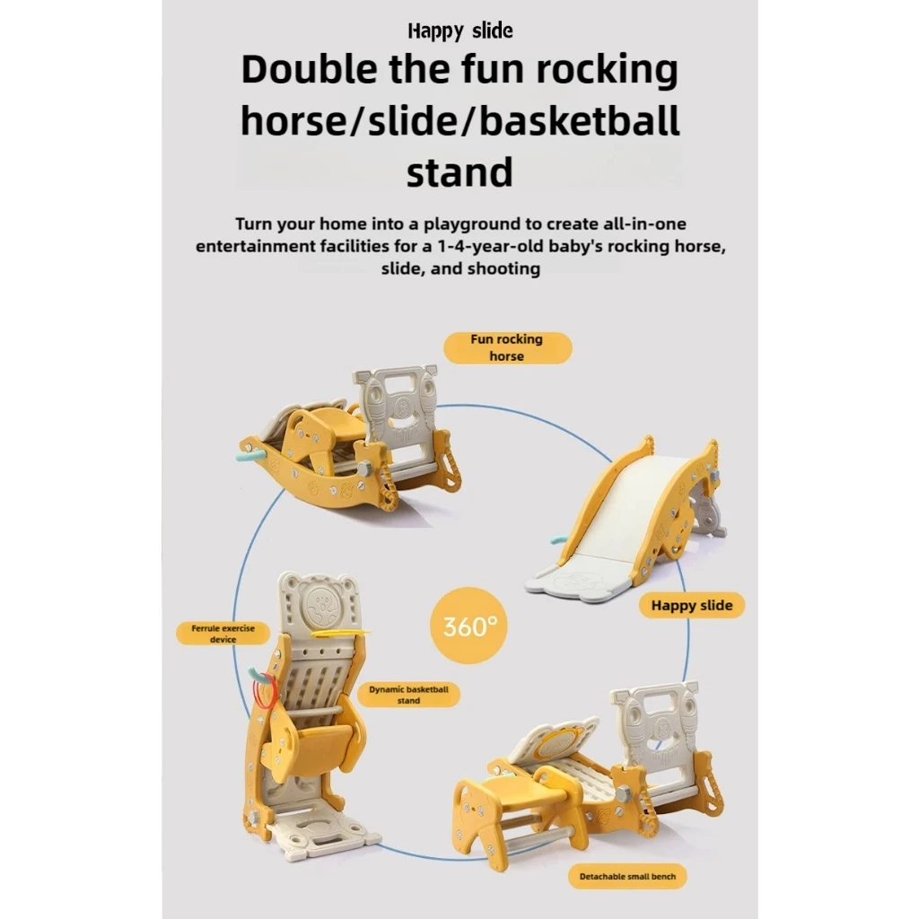 COD 4 IN 1 Multi-Functionals Rocking Horse Chair Slide Indoor ...
