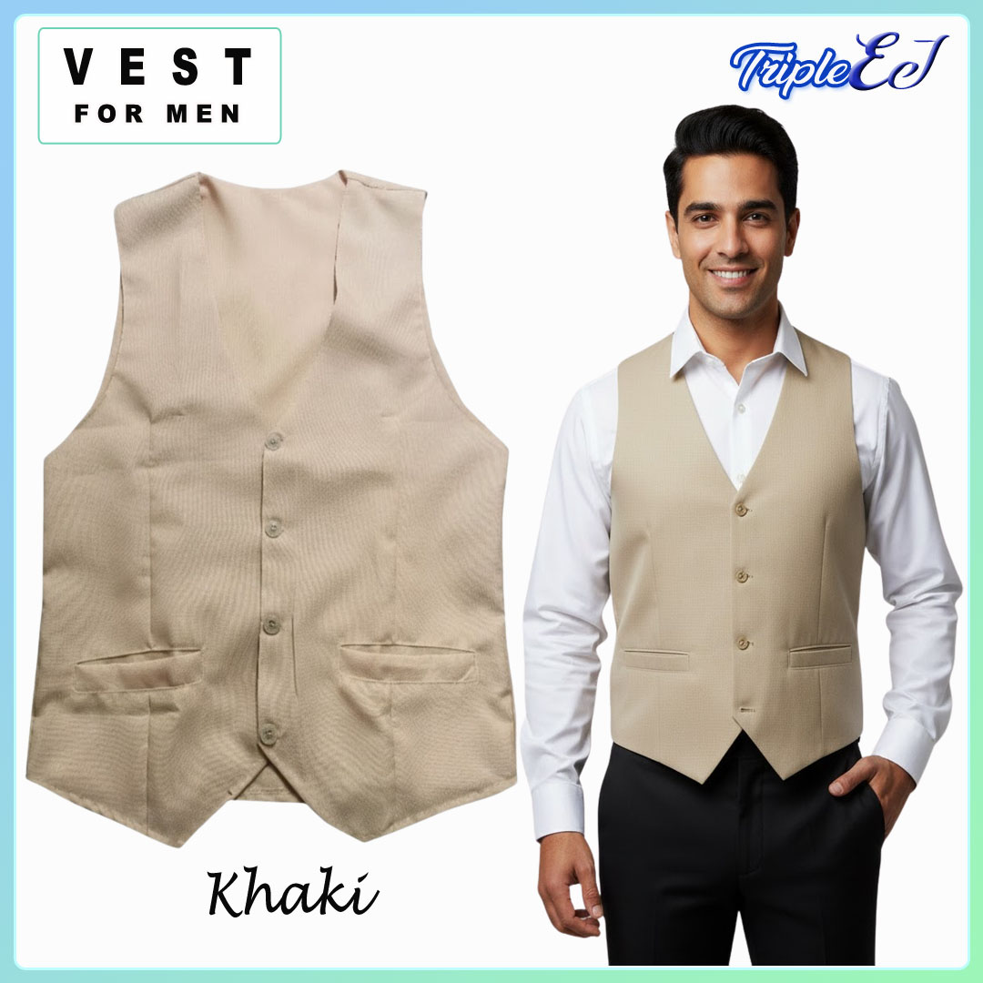 KHAKI Vest for Men Slim Fit Small - 2XL Size With Adjustable Buckles ...