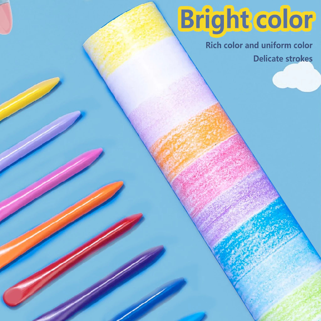 ENMY 12/24/36 Colors Plastic Crayons Non-Toxic Not Dirty Coloring Set ...