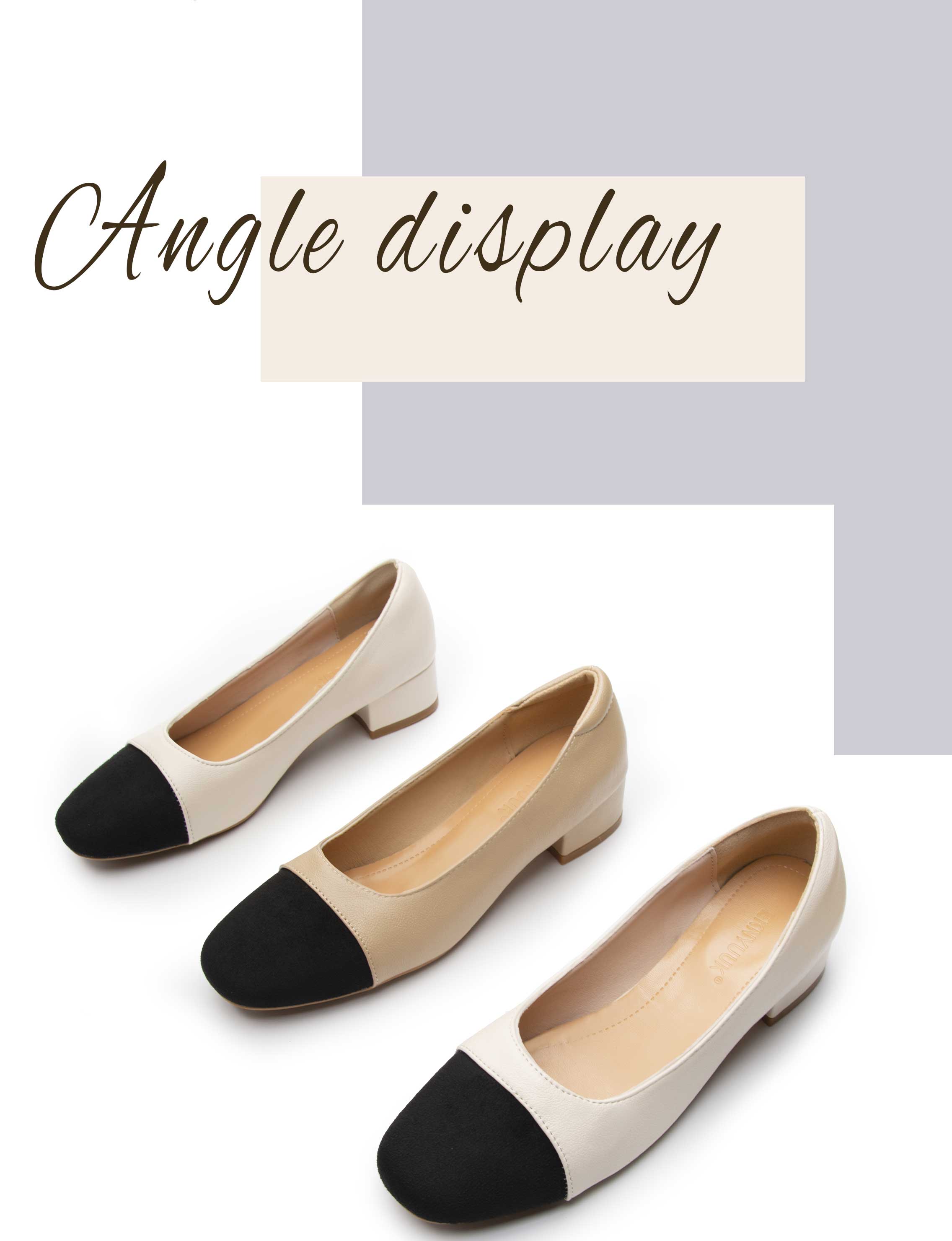 VONICA Beige Doll Shoes for Women Fashion Office Block Heels | Shopee ...