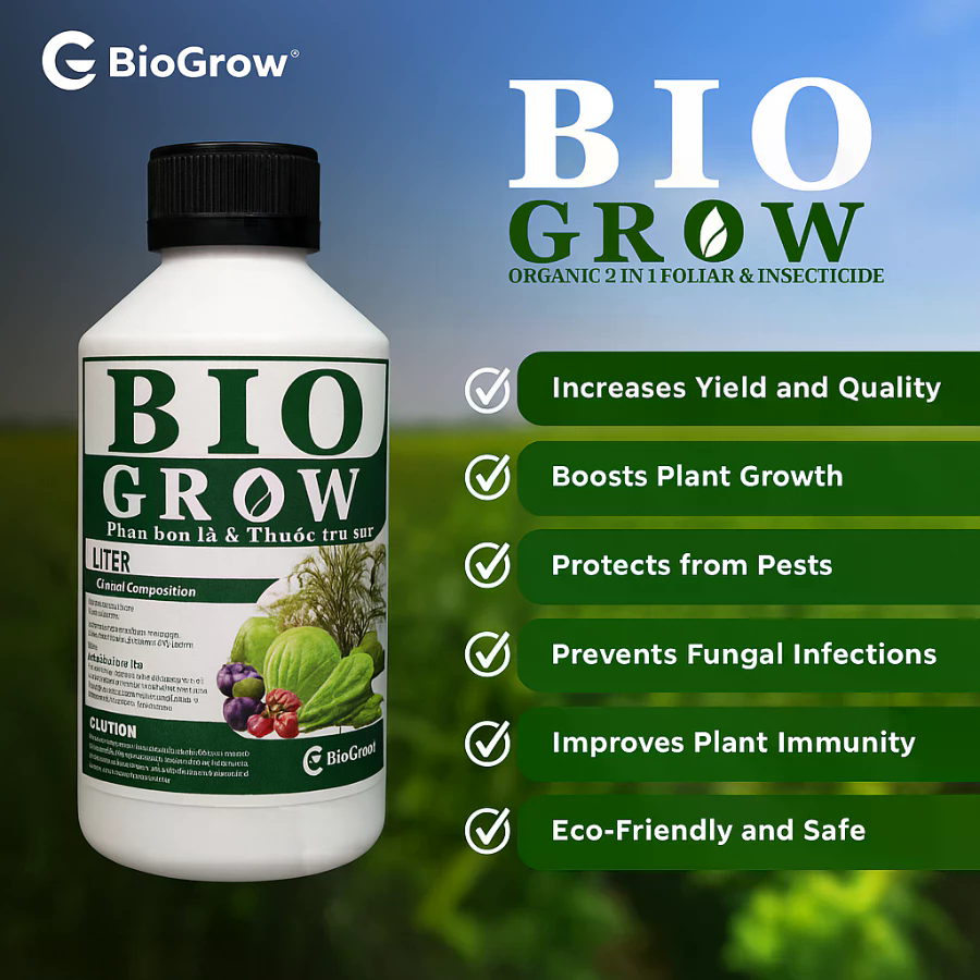 BIOGROW Natural 2-in-1 Plant Growth & Protection Spray (500ML - 3L ...