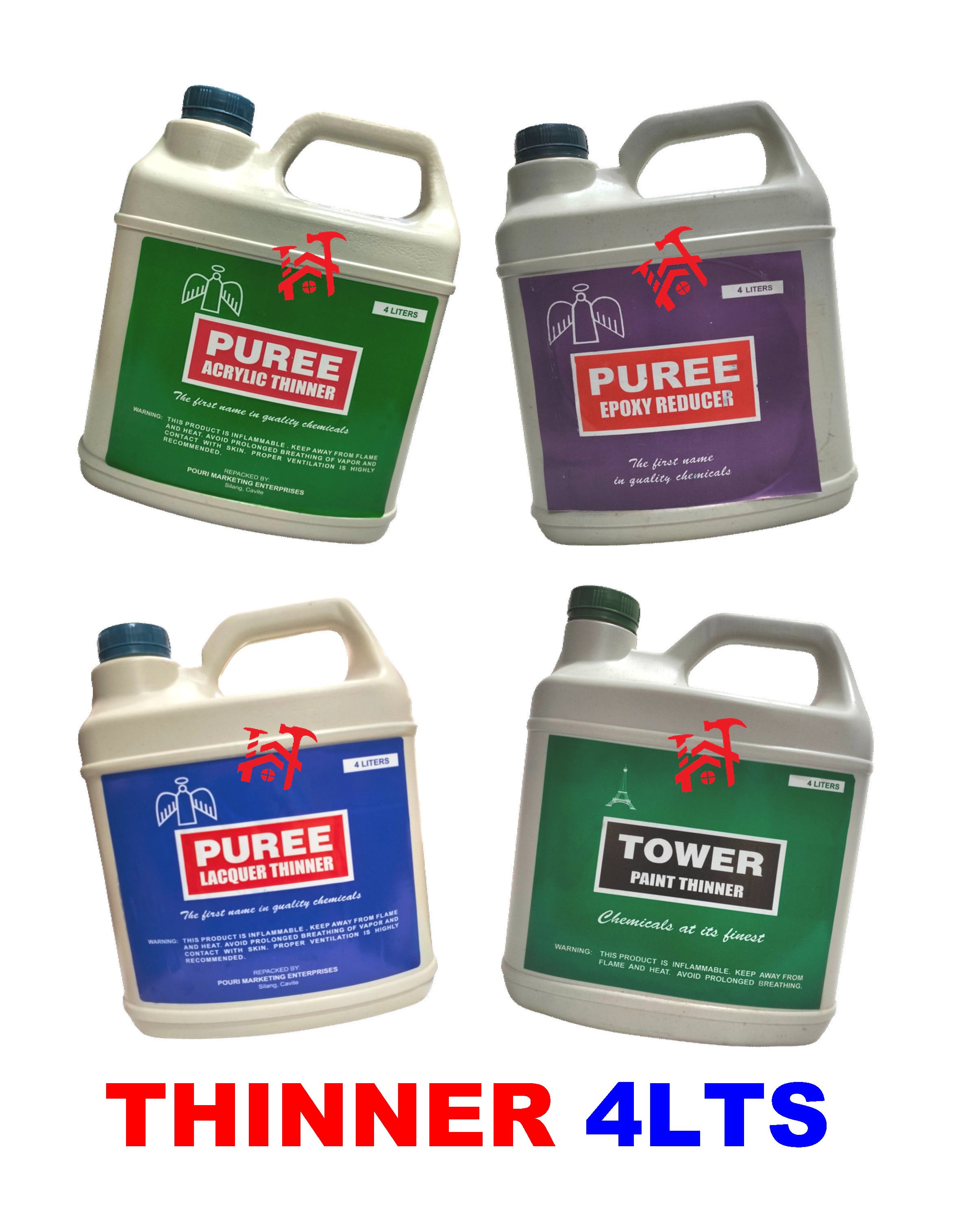 PUREE TOWER PAINT ACRYLIC LACQUER THINNER EPOXY REDUCER 4 LTS | Shopee ...