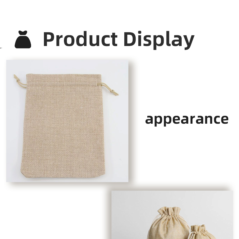 Burlap Drawstring Pouch Plain Linen Gift Bag Jute Storage organizer ...