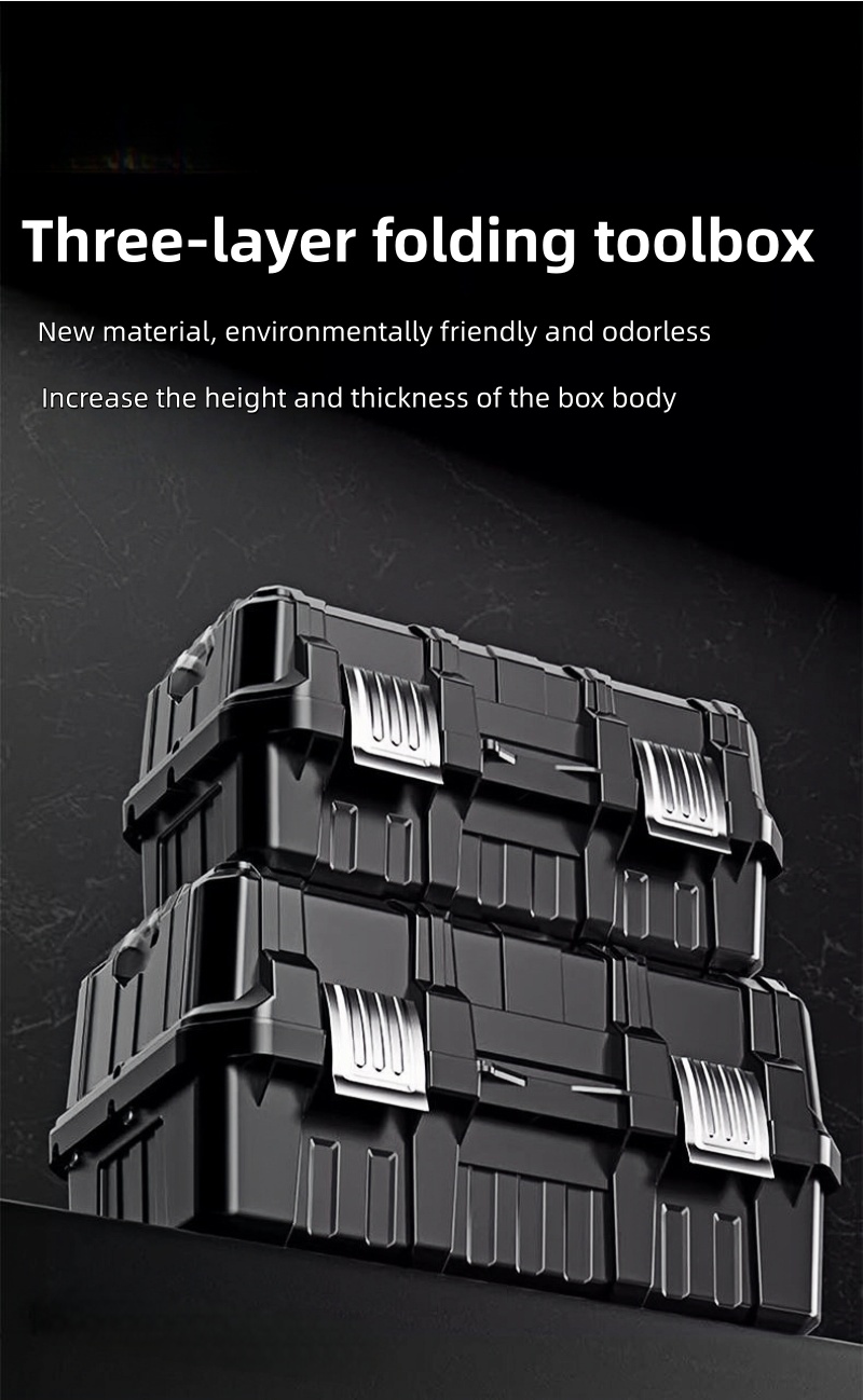 Hardware Toolbox Three Layer Folding Multifunctional Storage Box Large ...