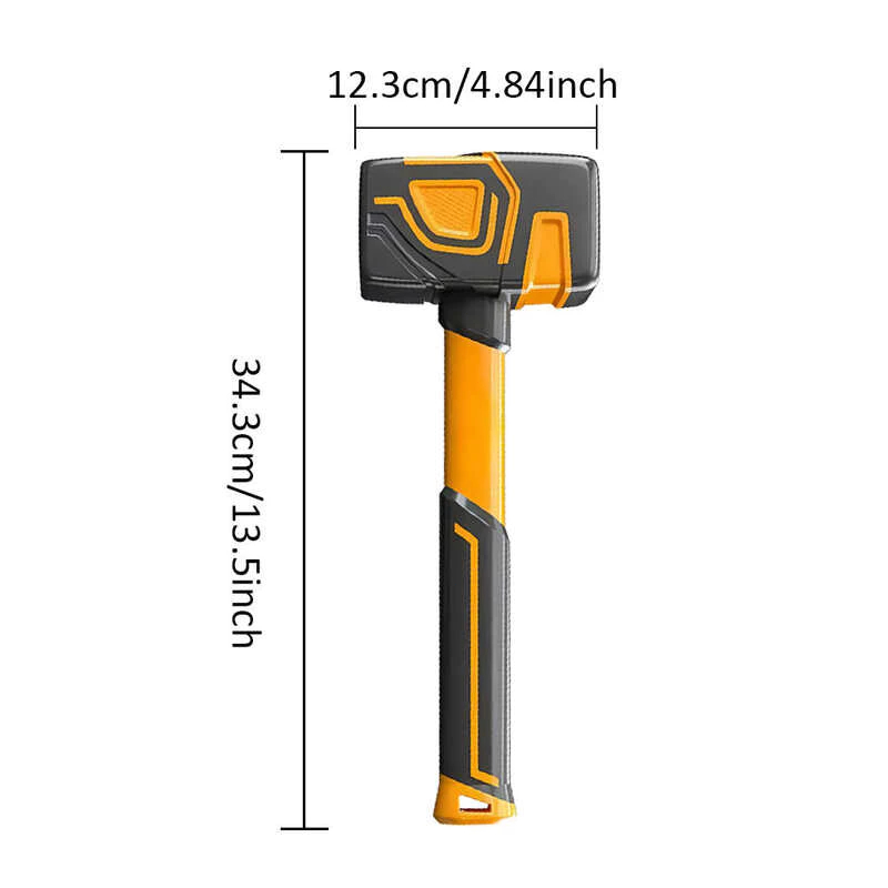 QX Rubber hammer solid rubber mallet multi-purpose soft rubber square ...