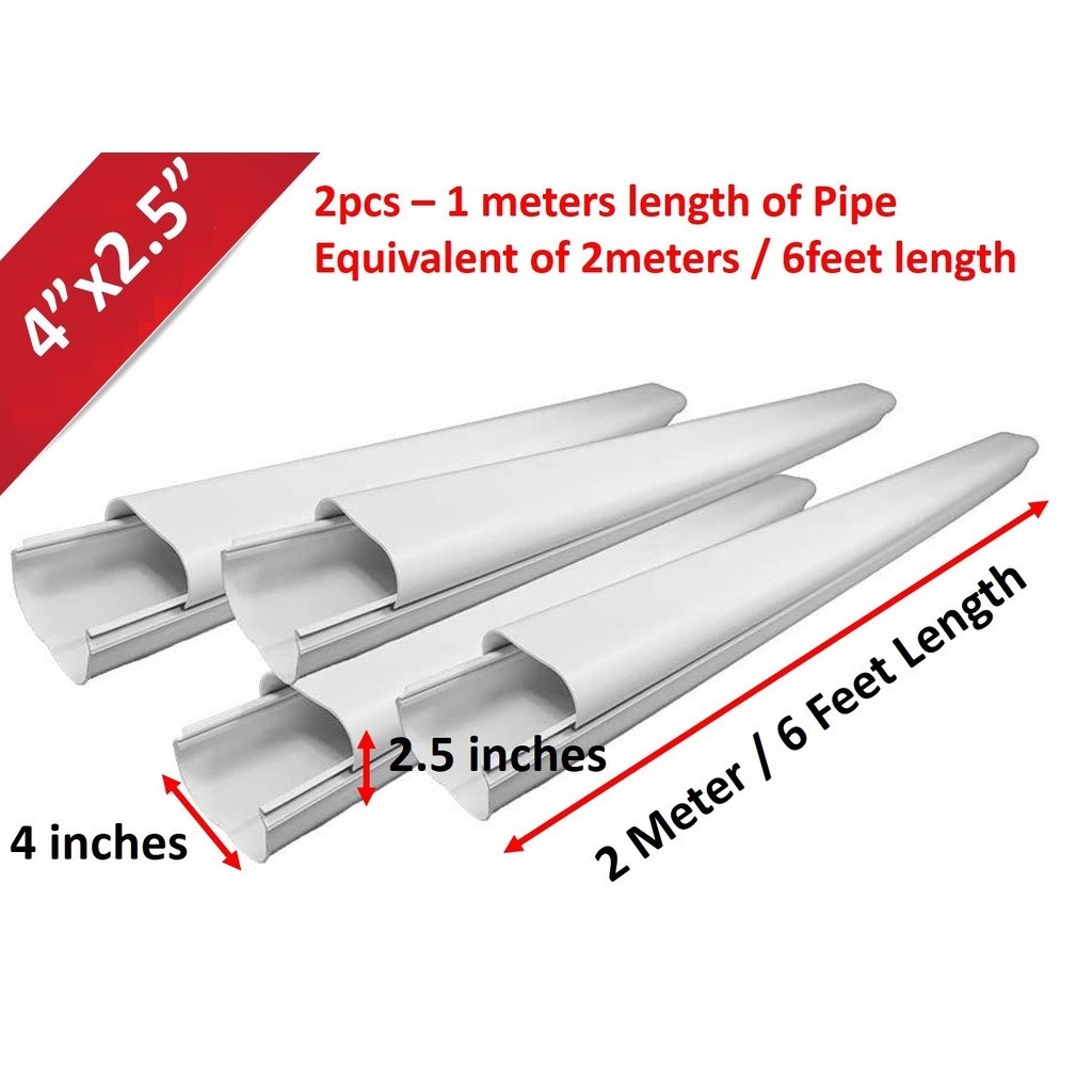 4"x2.5" - PVC Molding / Cladding for Air Conditioning Cover (pipe only ...