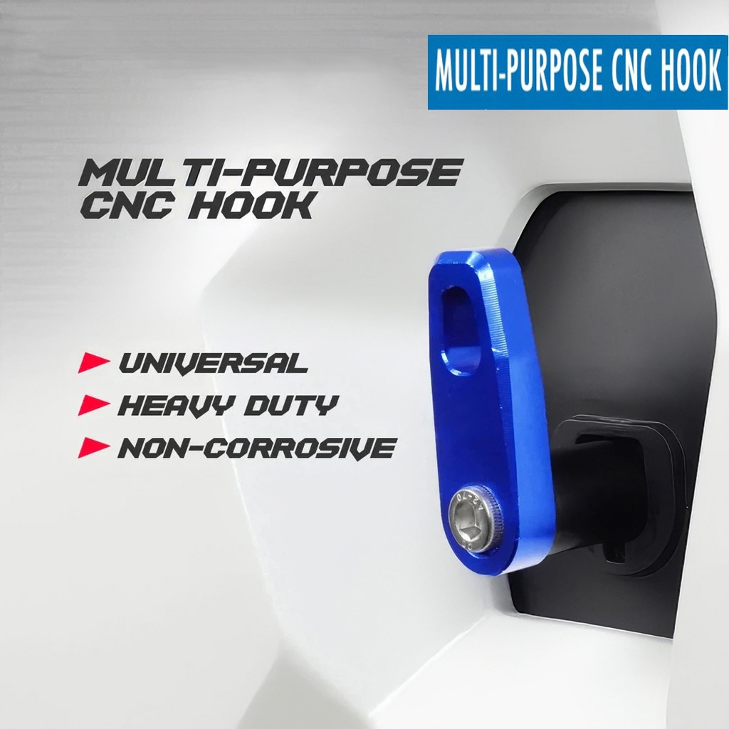 ARM Aluminum Motorcycle Hook CNC Multi-Purpose Universal With Sticker ...