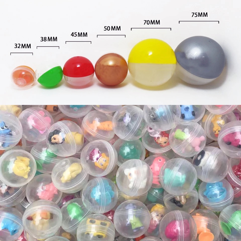 32MM Transparent Plastic Surprise Ball Capsules Toy Blind Box Figure ...