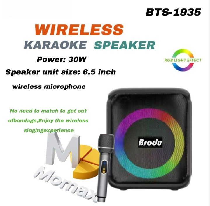 BTS-1935 bluetooth 6.5" Ikaraoke speaker stereo system sound with ...