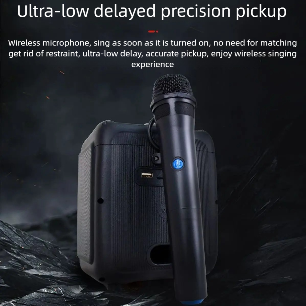 Potable Wireless Bluetooth Karaoke Speaker with Wireless Mic Outdoor ...