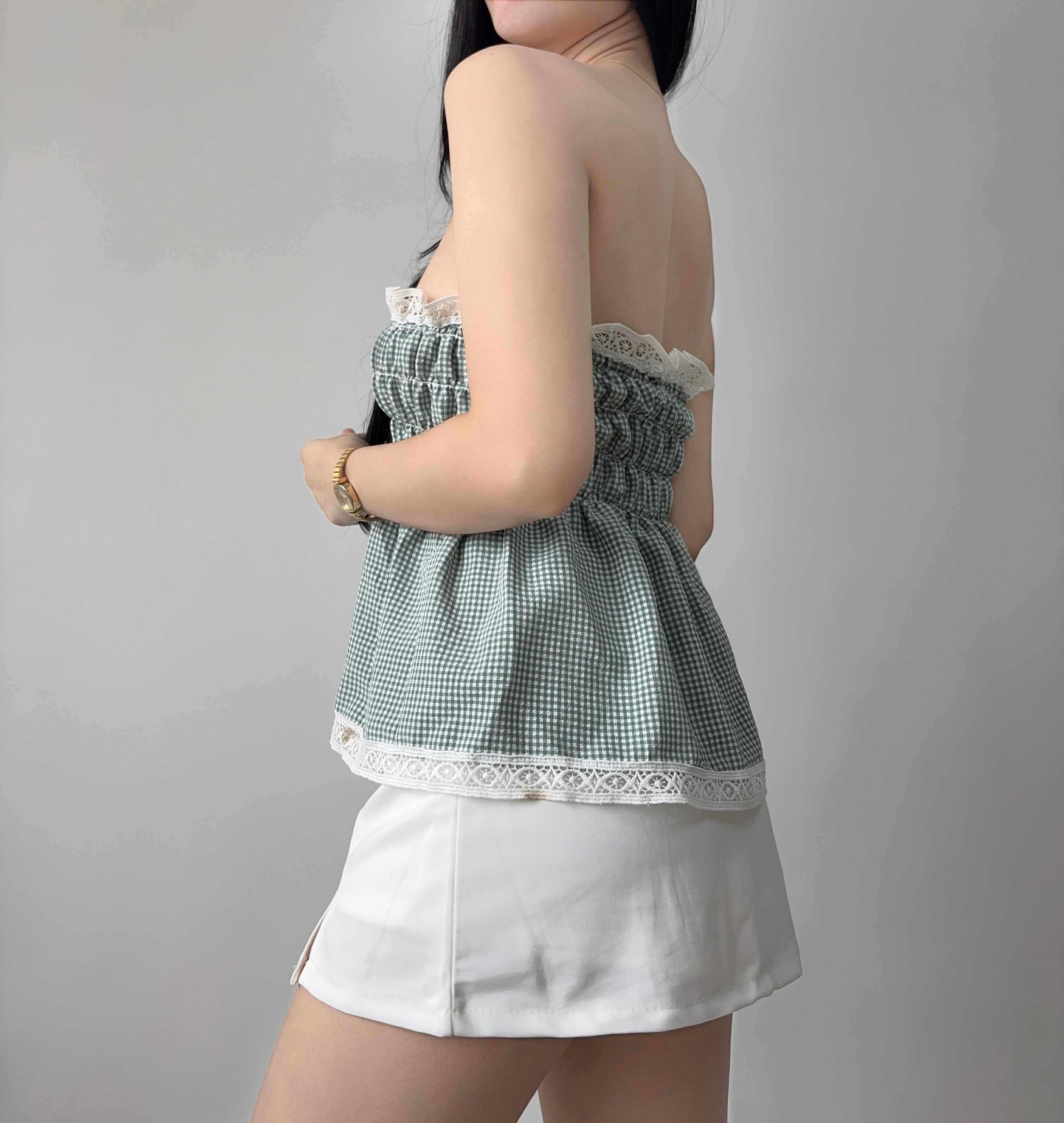 Smocking Tube Top for Women Elegant Classy Aesthetic Korean Style ...