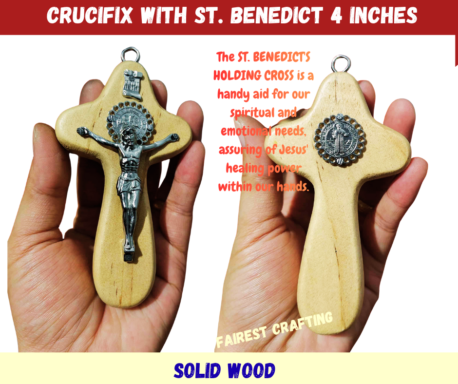 Mini Cross Travel Cross 4 inches with St. Benedict Medal Handy with ...