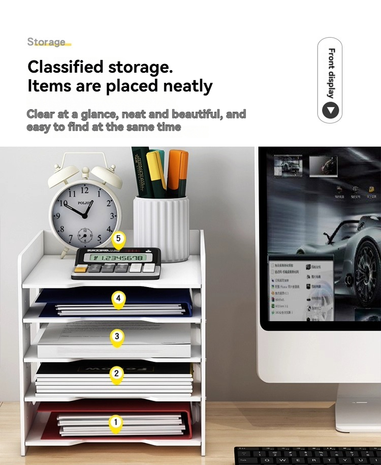 File rack multi-layer rack desktop file storage rack a4 data rack ...