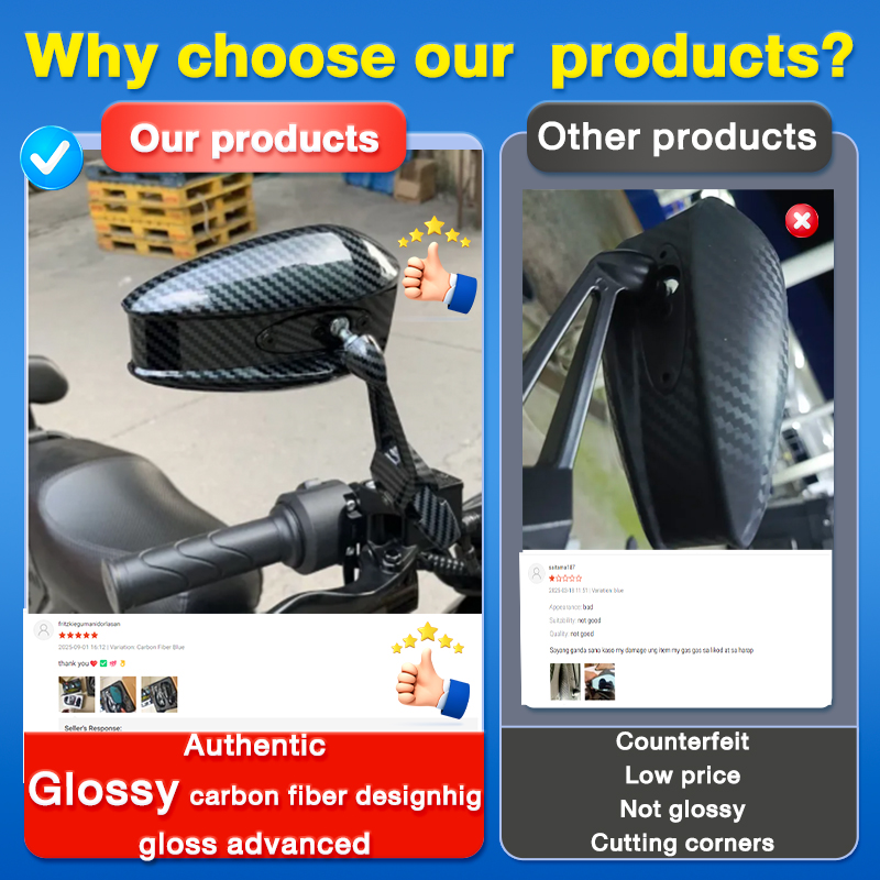 Street King Motorcycle Side Mirror Carbon Fiber Explosion-Proof Anti ...