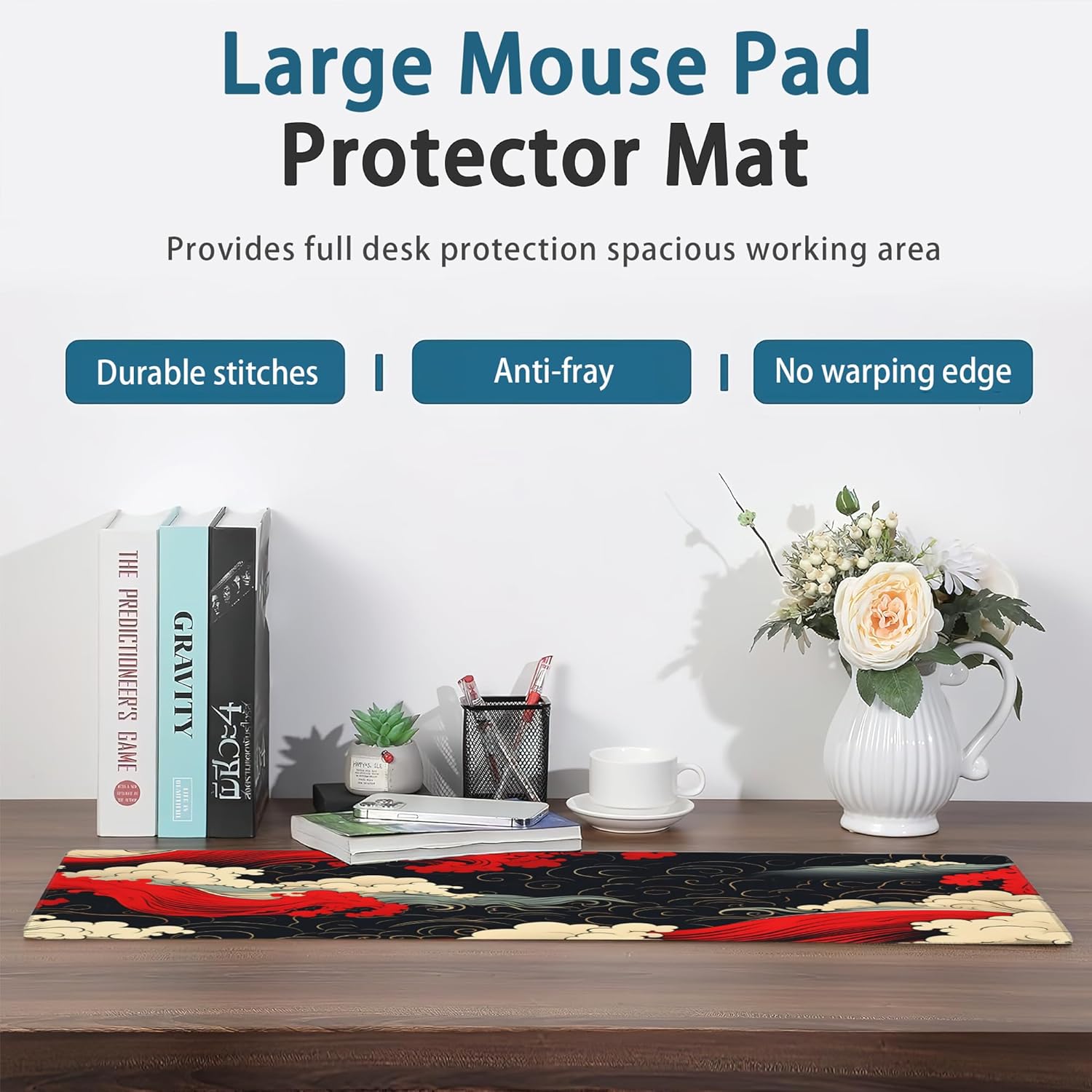 Zeus X70 Japanese Sea Waves Extended Mouse Pad Large Big Desk Mat W ...