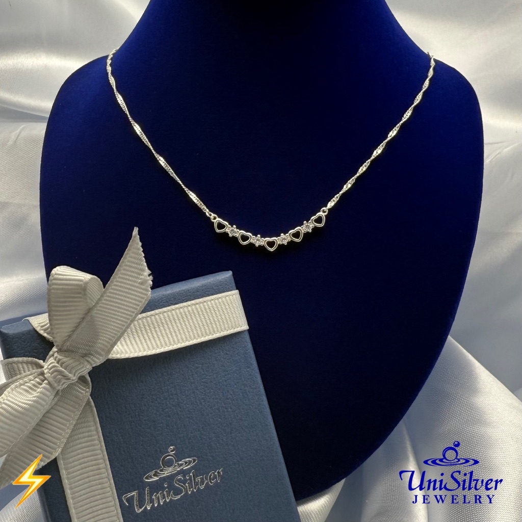 Unisilver Sterling Silver Heart Link Pendant Necklace - Lady’s ...