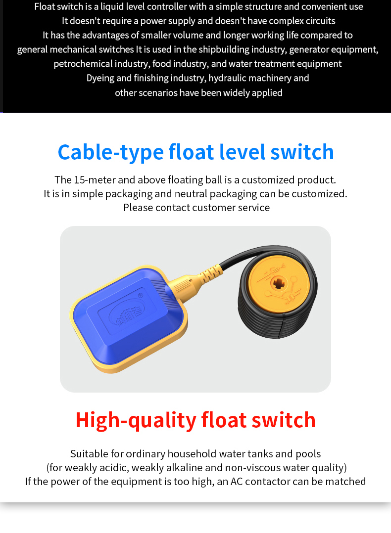 Cable Type Float Switch Liquid Fluid Water Level Controller Sensor 2m 3m 5m 10m 15m | Shopee ...