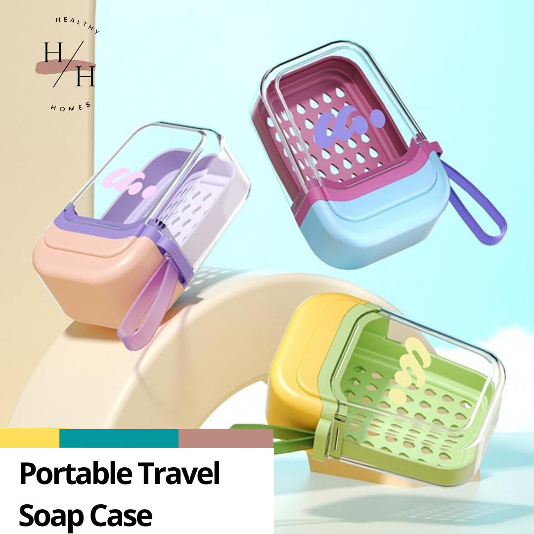Cute Portable Soap Case with Lid | Leakproof Double Drain Soap ...