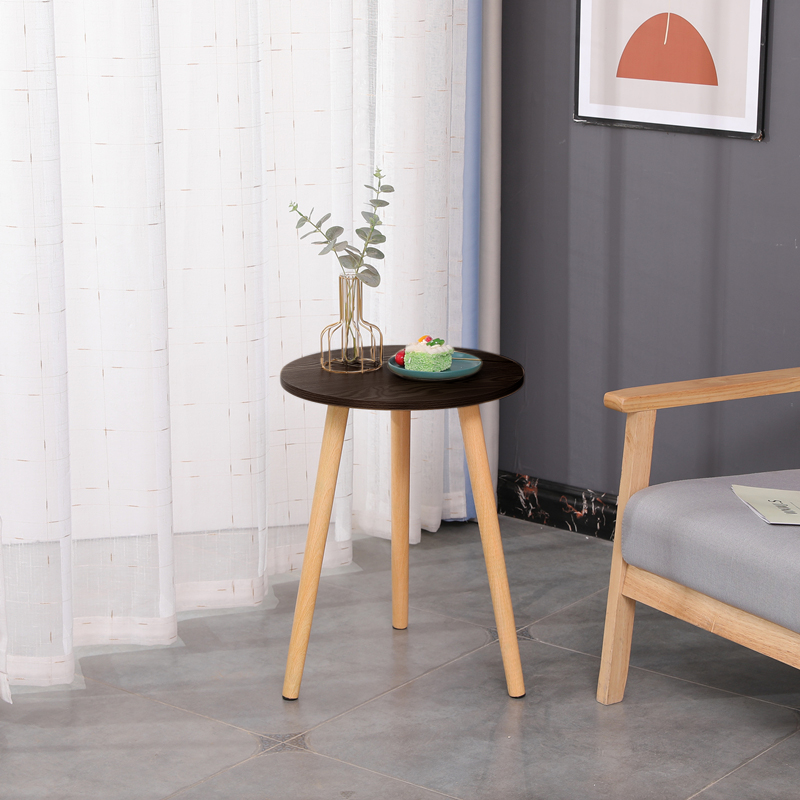 Living Room Side Table Nordic Solid Wood Small Round Table Bedside ...