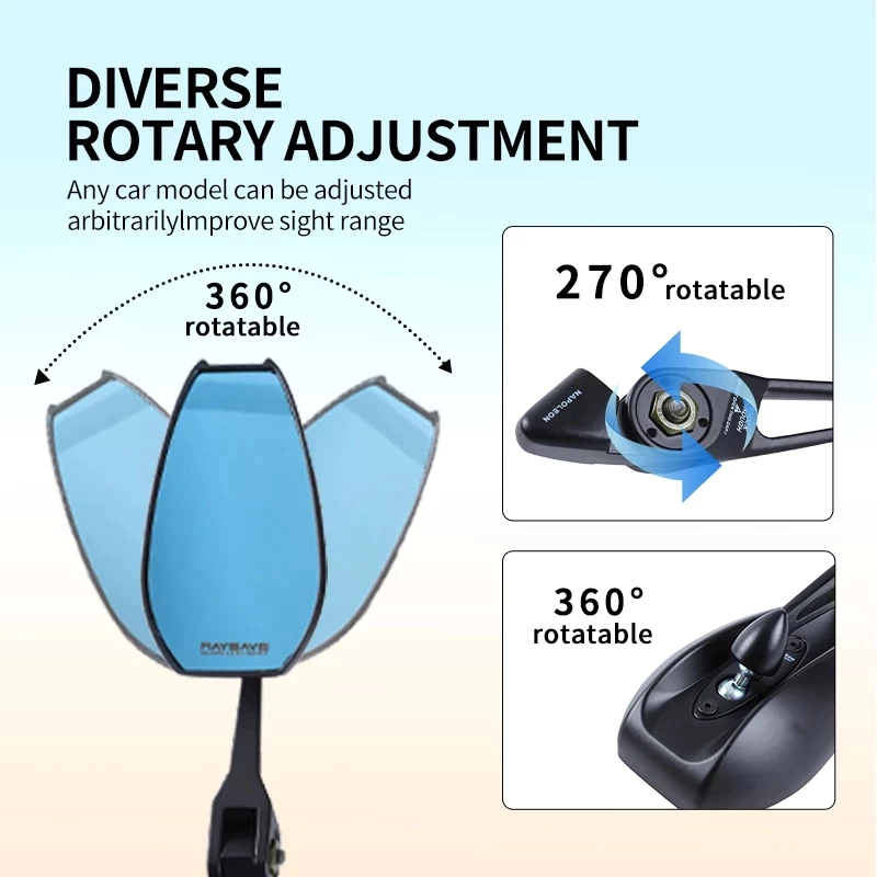 Buy1 Take1 Motorcycle Side Mirror Blue Lens Adjustable Anti-glare AOS6 ...