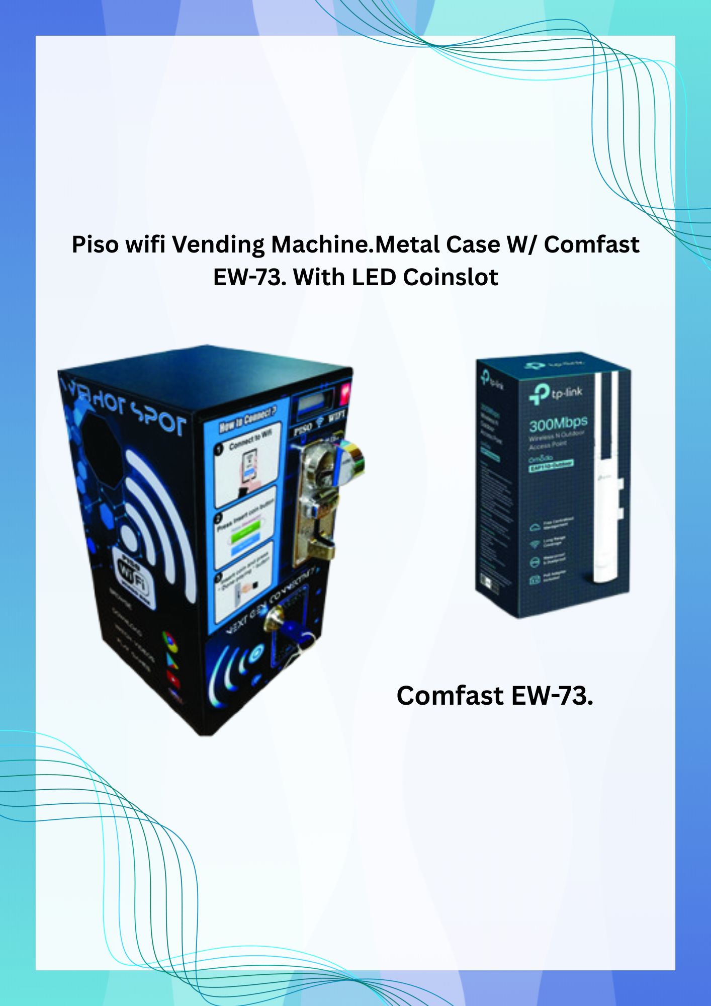Piso wifi Vending Machine.Metal Case W/ Comfast EW-73. With LED ...