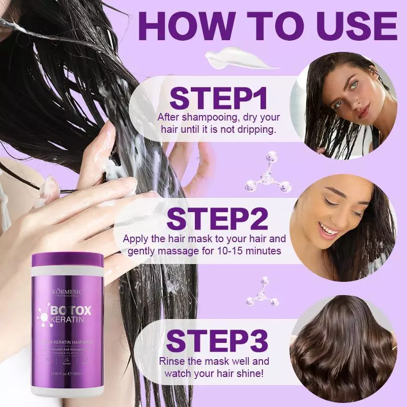 1000ML Kormesic Botox Keratin Hair Mask Conditioner Keratin Treatment ...