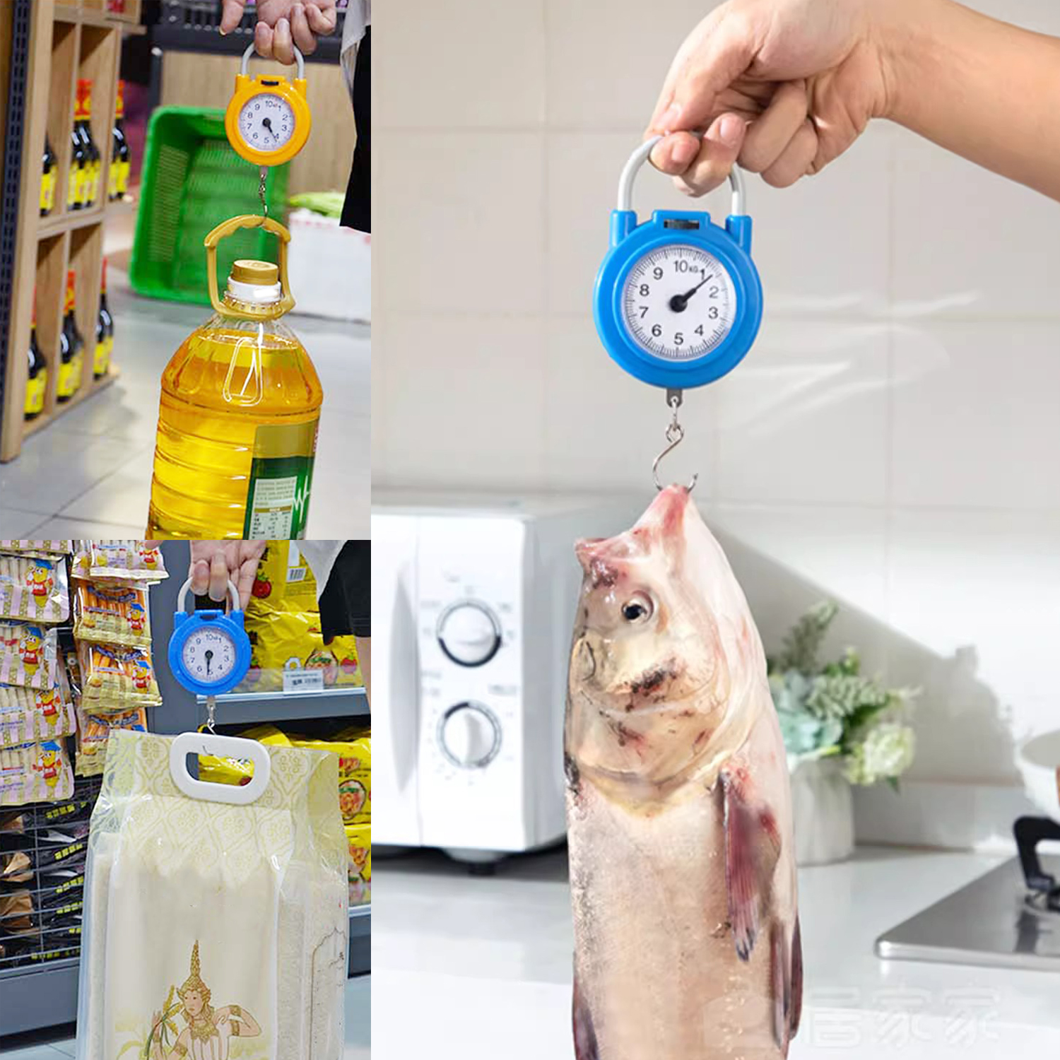 10kg Hanging Scale, Portable Mini Spring Scale, Double Scale Mechanical ...