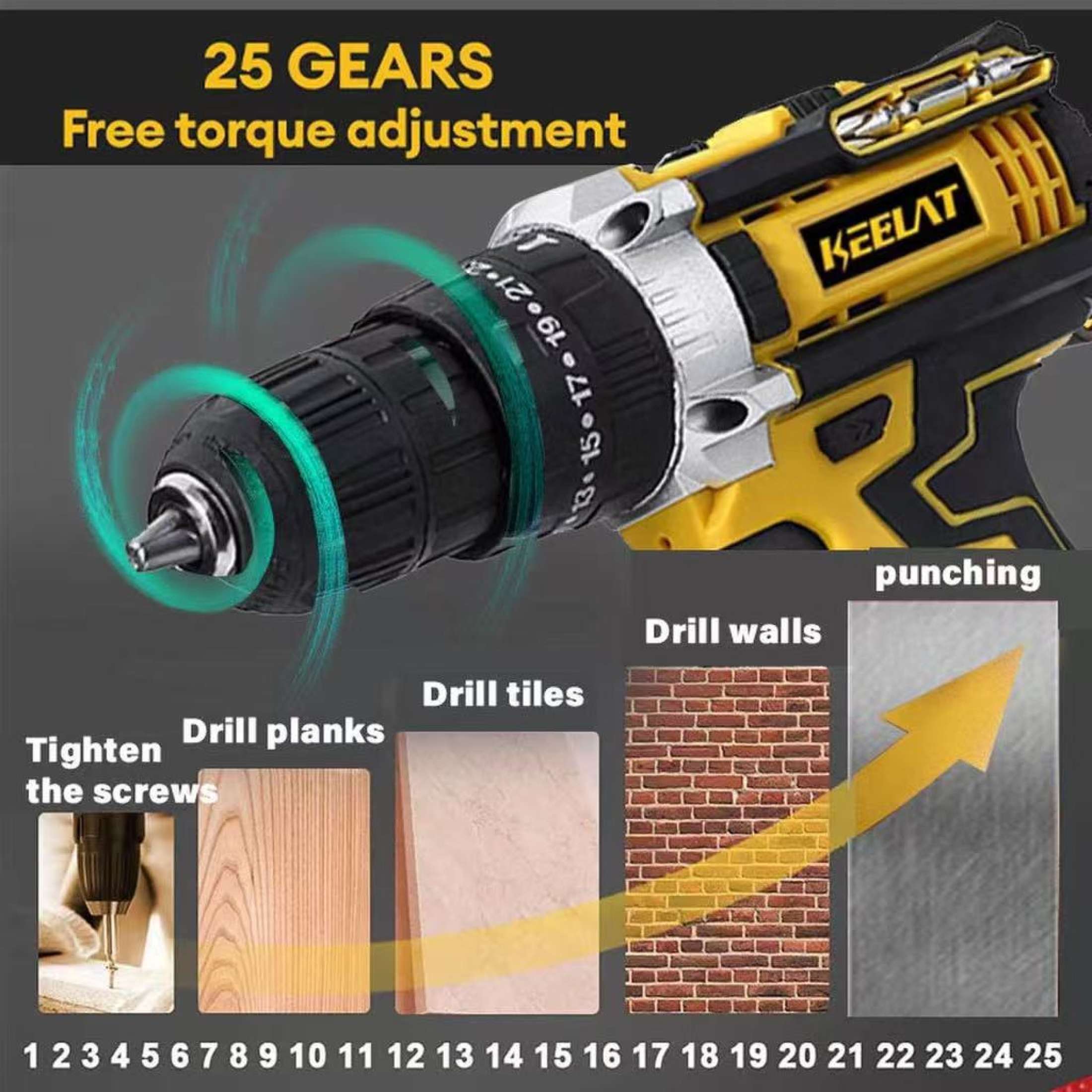 Dewalt Original Cordless Electric Drill 3 Function Portable Hand Drill